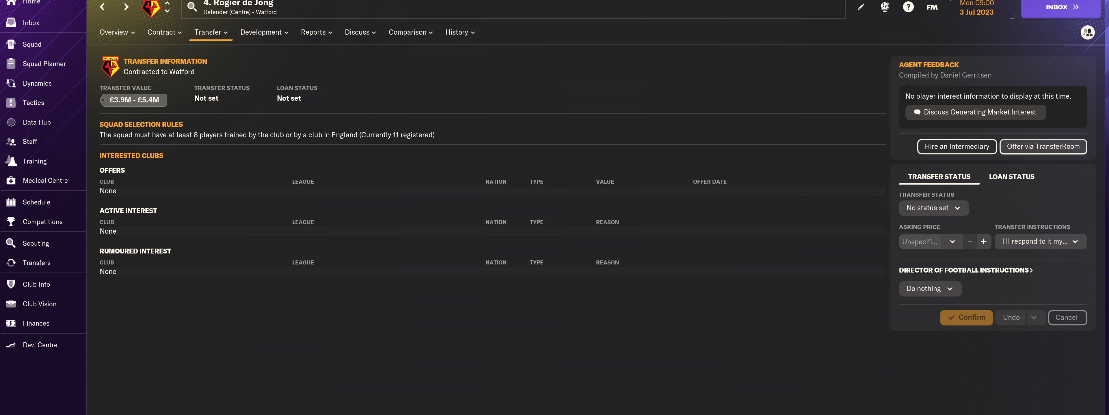 What the "Offer via TransferRoom" functionality will look like in FM24